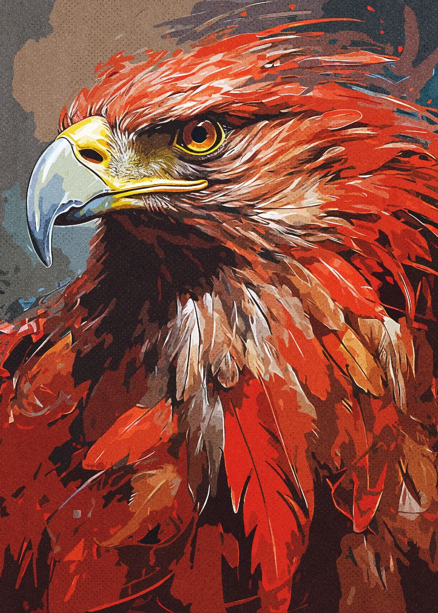 'Vintage Red Eagle' Poster, picture, metal print, paint by Coffee ...