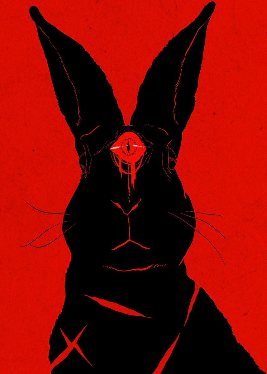 'devil rabbit' Poster, picture, metal print, paint by eunoia | Displate