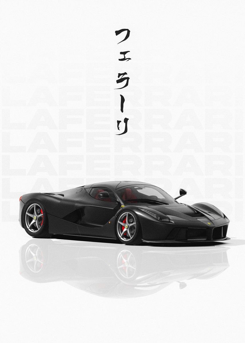 'Black Ferrari LaFerrari' Poster, picture, metal print, paint by ...