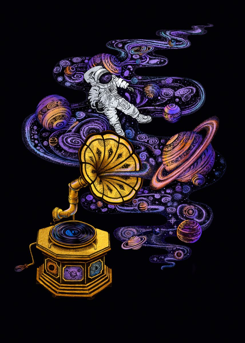 'Space Music' Poster, picture, metal print, paint by ruta Dumalakaite ...