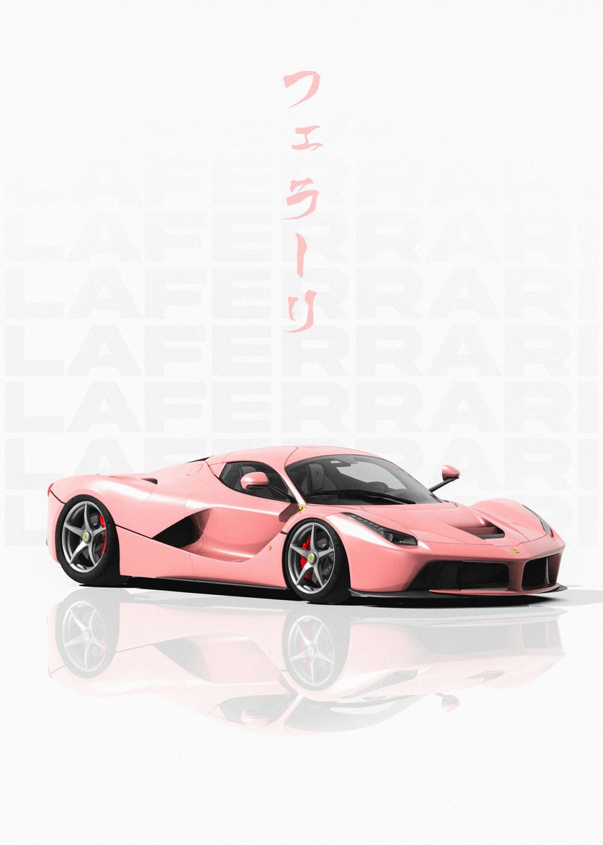 'Pink Ferrari LaFerrari' Poster, picture, metal print, paint by Yannick ...