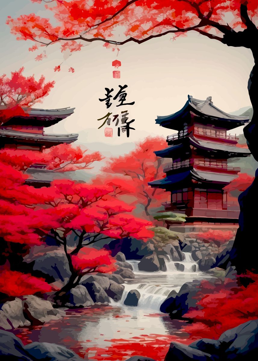 'Japanese Aesthetic' Poster, picture, metal print, paint by DREAM ART ...