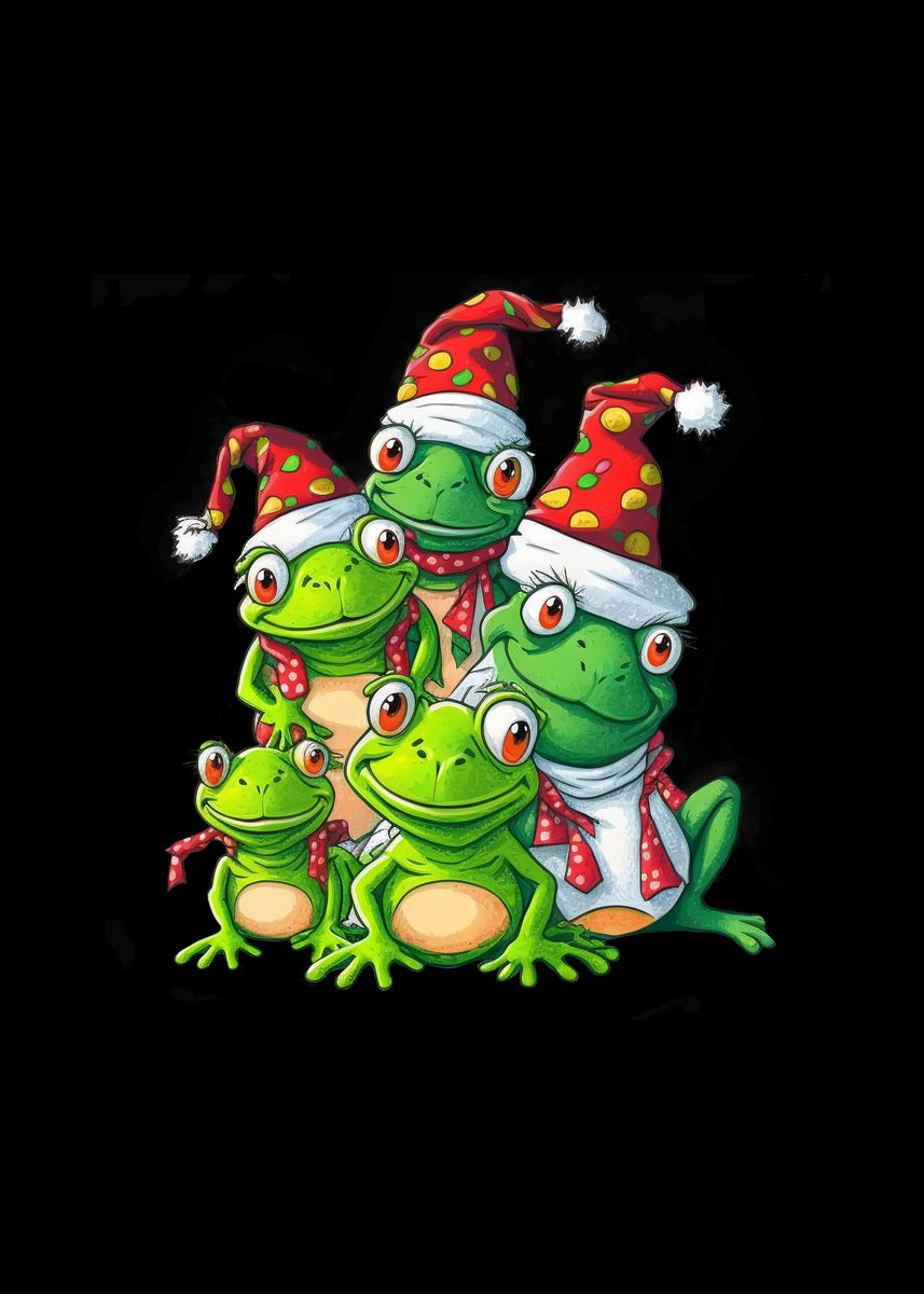 'Christmas frog' Poster, picture, metal print, paint by Tech Manis ...