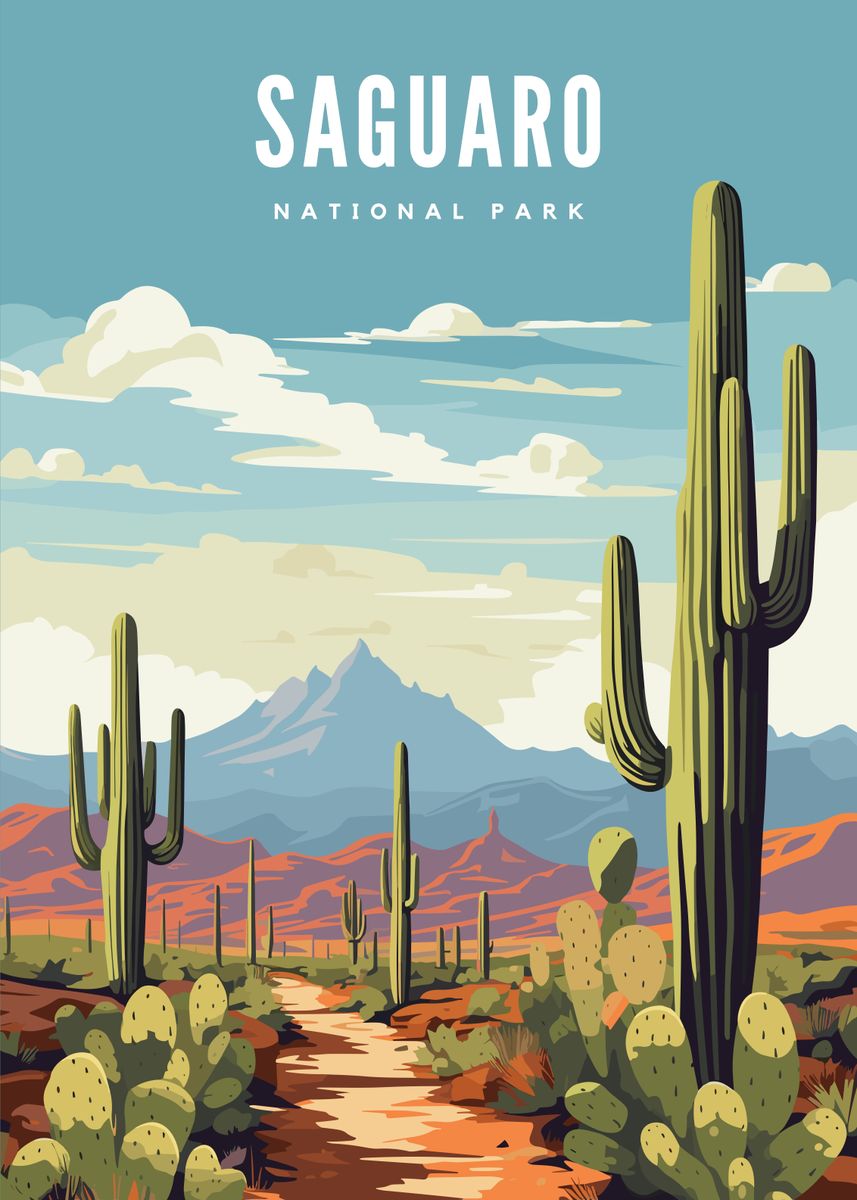 'Saguaro National Park' Poster, picture, metal print, paint by Mark ...