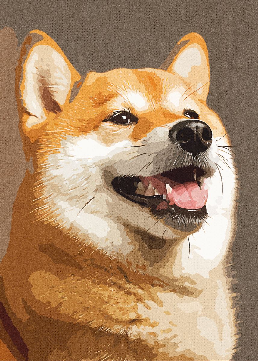 'Vintage Doge Meme' Poster, picture, metal print, paint by Fachrul ...
