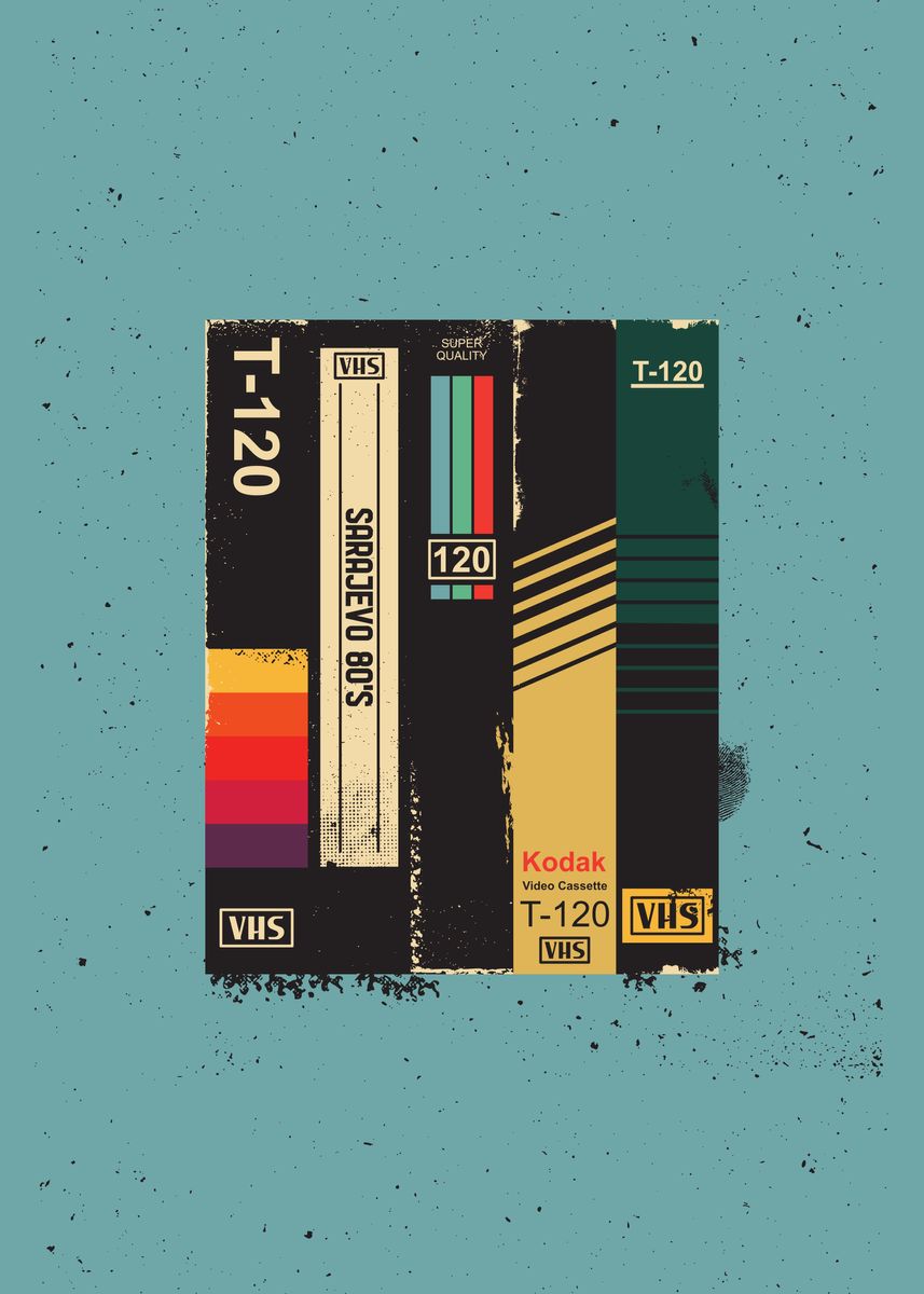 'VHS Tapes' Poster, picture, metal print, paint by Vision Grasp Art ...
