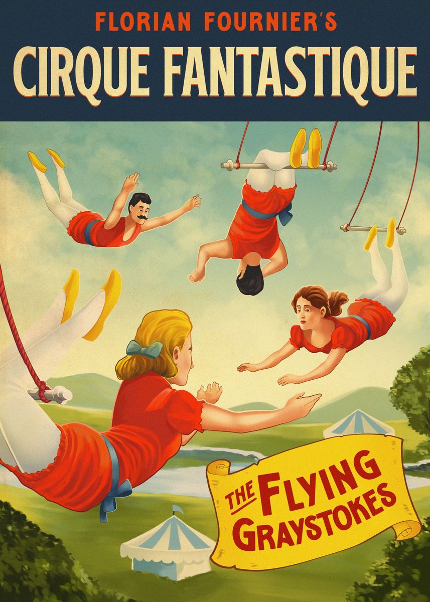 'Flying Circus Trapeze' Poster, picture, metal print, paint by B Cubed ...