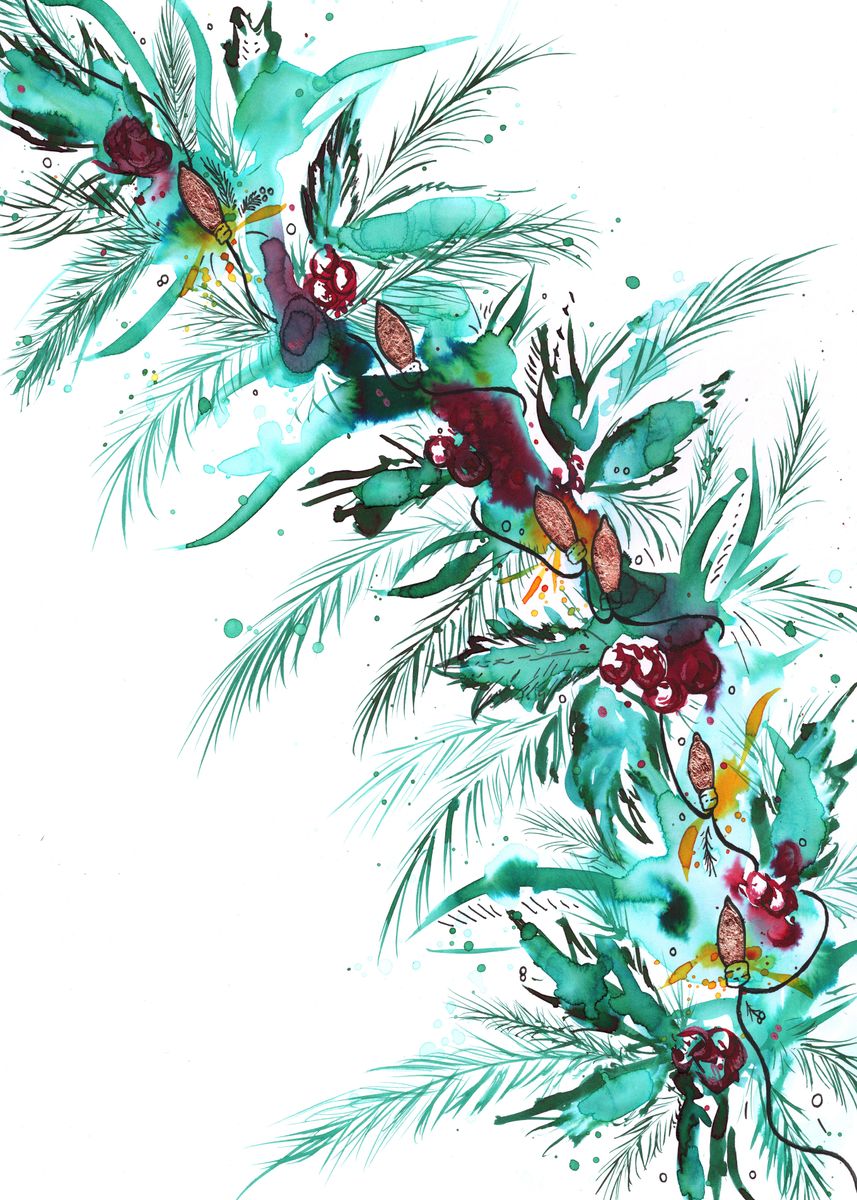 'Holiday Inked' Poster, picture, metal print, paint by Jarrod ...