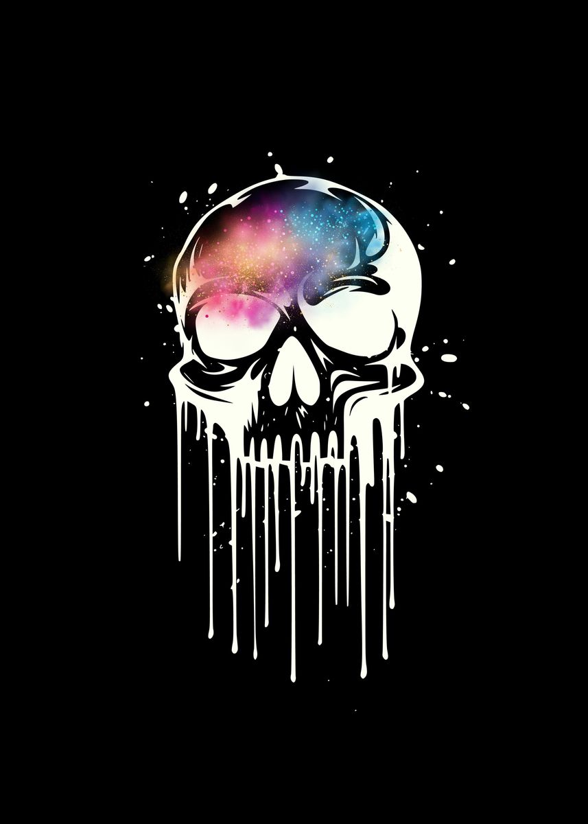 'skull skeleton halloween' Poster, picture, metal print, paint by Tech ...