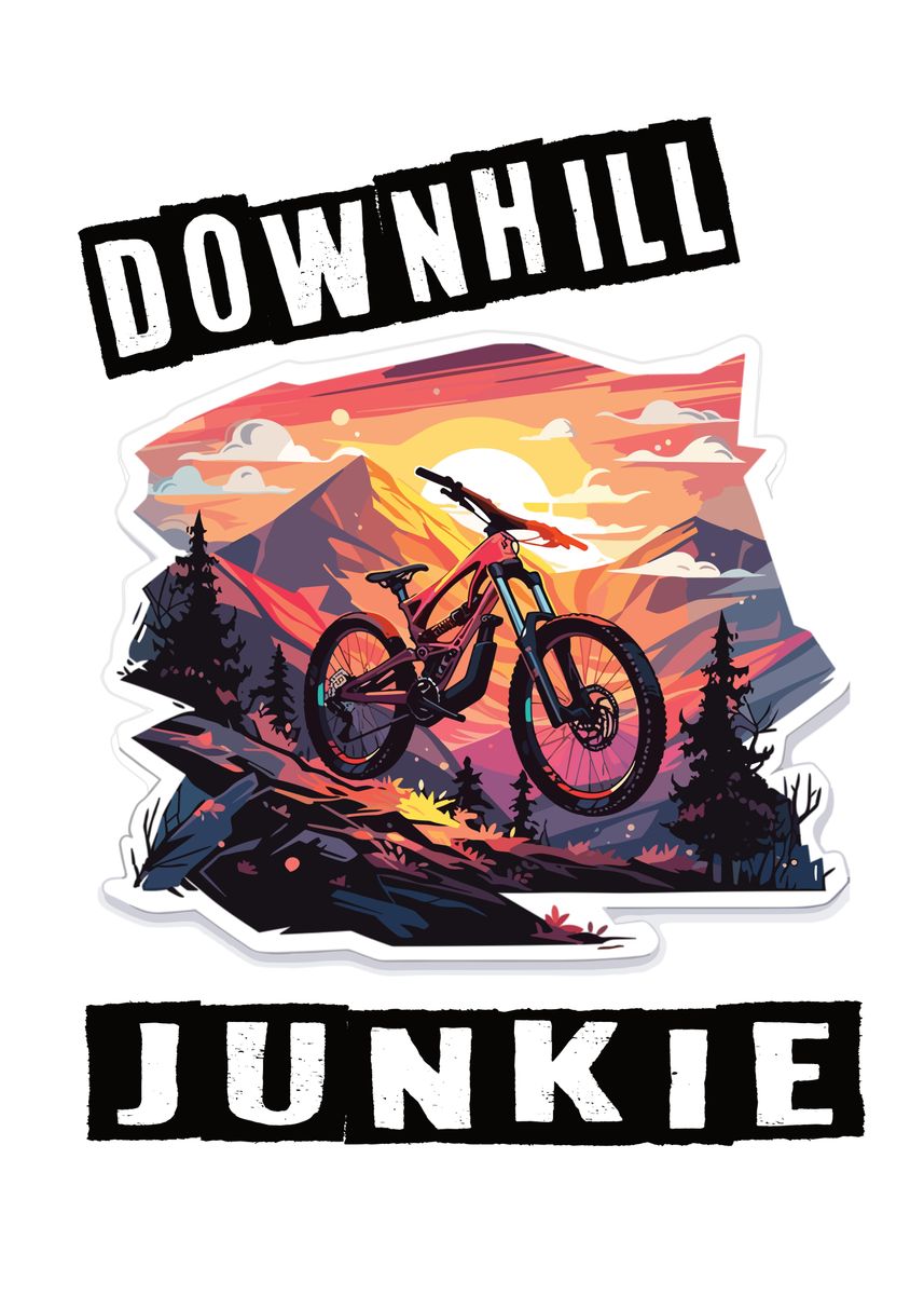 'Downhill Mountainbiker' Poster, picture, metal print, paint by ZS C O ...