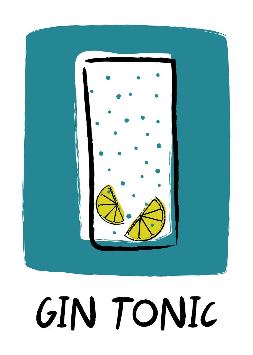 'Gin Tonic' Poster, picture, metal print, paint by DSpot Shop | Displate
