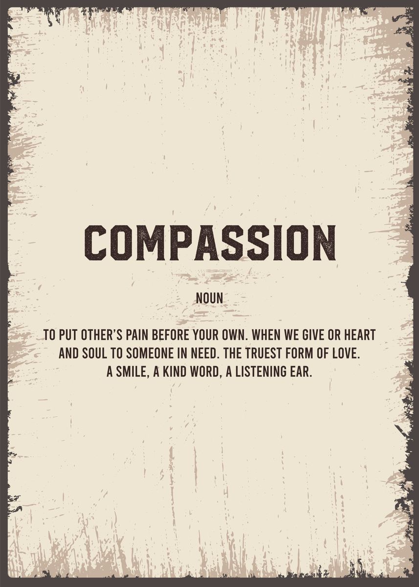 'compassion' Poster, picture, metal print, paint by Trending Displate ...