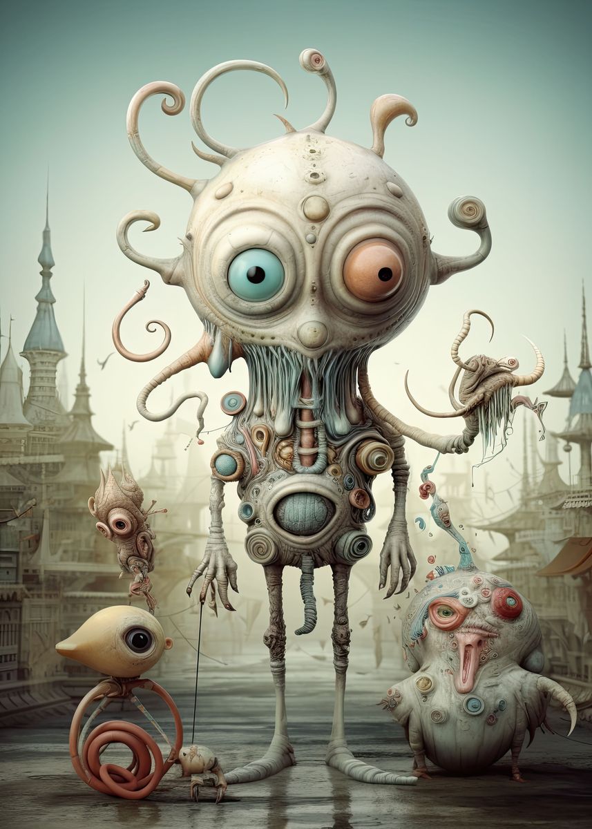 'Crazy Creature I' Poster, picture, metal print, paint by JS Art Design ...