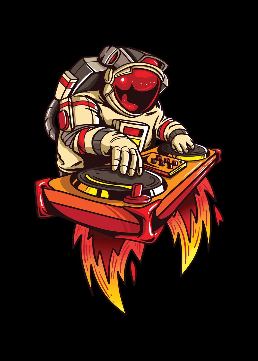 'Dj Astronaut Diskjockey' Poster, picture, metal print, paint by Mooon ...