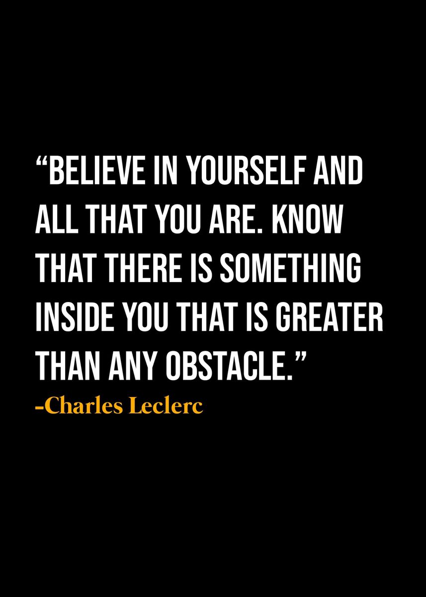 'Charles Leclerc Quotes ' Poster, picture, metal print, paint by NOHARA ...