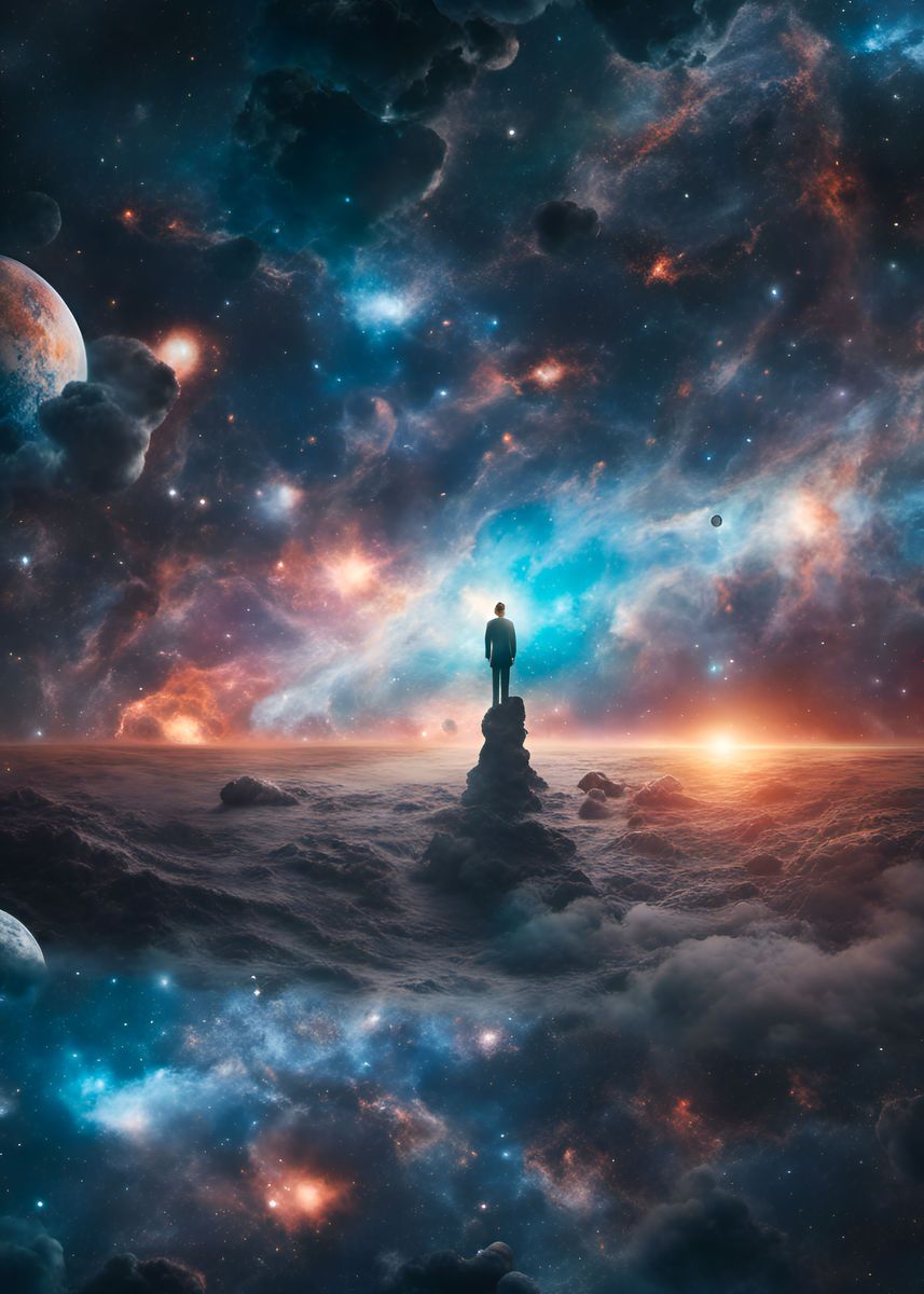 'Cosmic Fusion' Poster, picture, metal print, paint by Sparkls | Displate