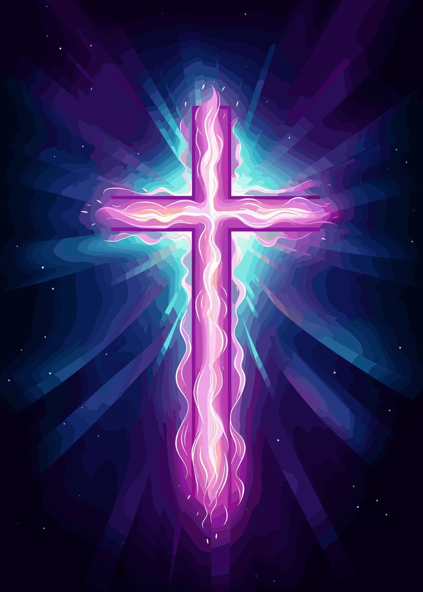 'Christian Cross' Poster, picture, metal print, paint by Mesh | Displate