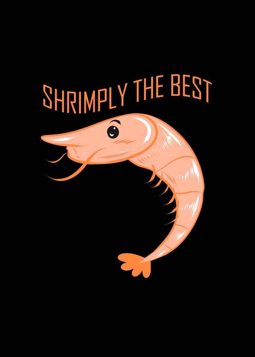 'Funny Cartoon Shrimp Lover' Poster, picture, metal print, paint by ...