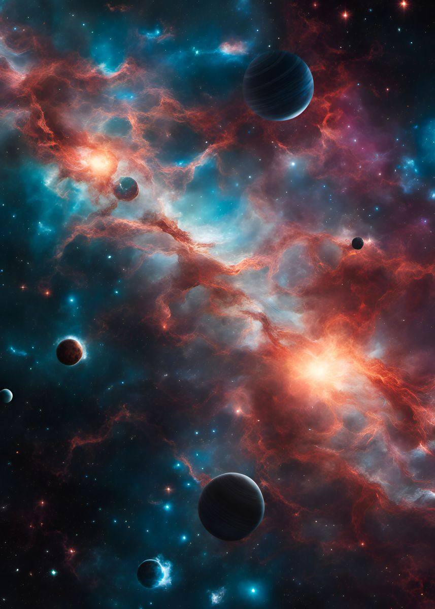 'Cosmic Reverie' Poster, picture, metal print, paint by Sparkls | Displate