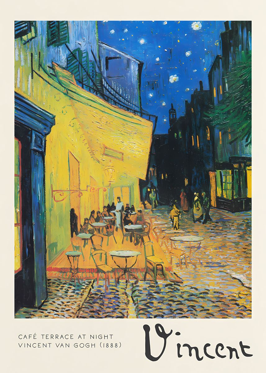 'Cafe Terrace at Night' Poster, picture, metal print, paint by ...