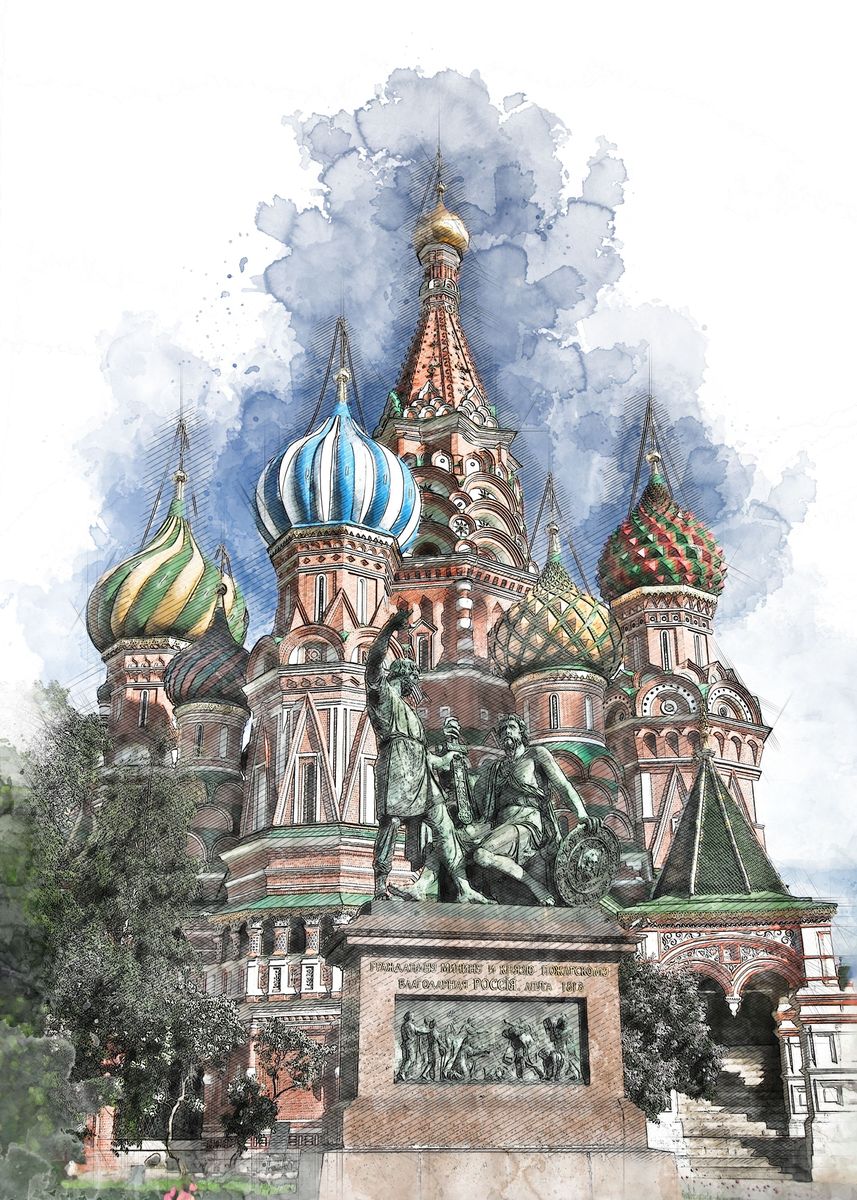 'Saint Basils Cathedral' Poster, picture, metal print, paint by Cornel ...