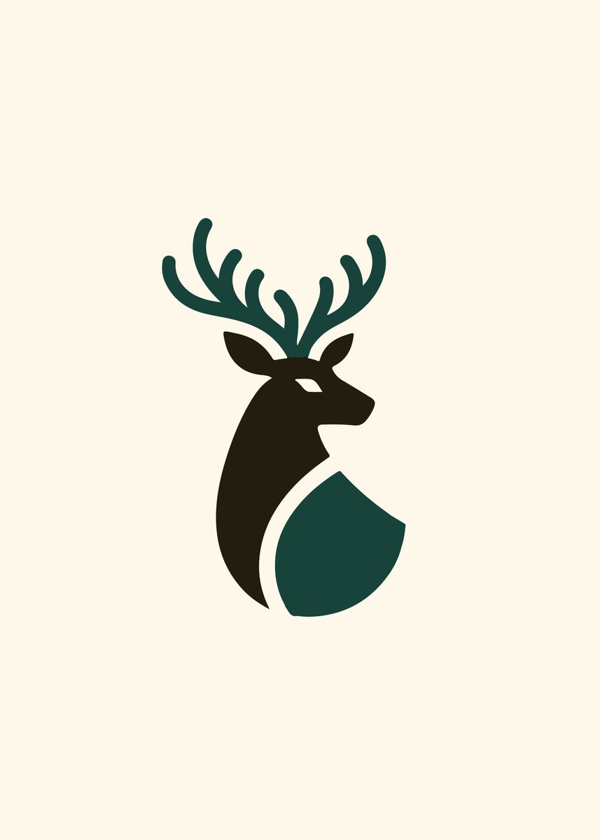 'Deer Flat Design' Poster, picture, metal print, paint by RyukMiii ...
