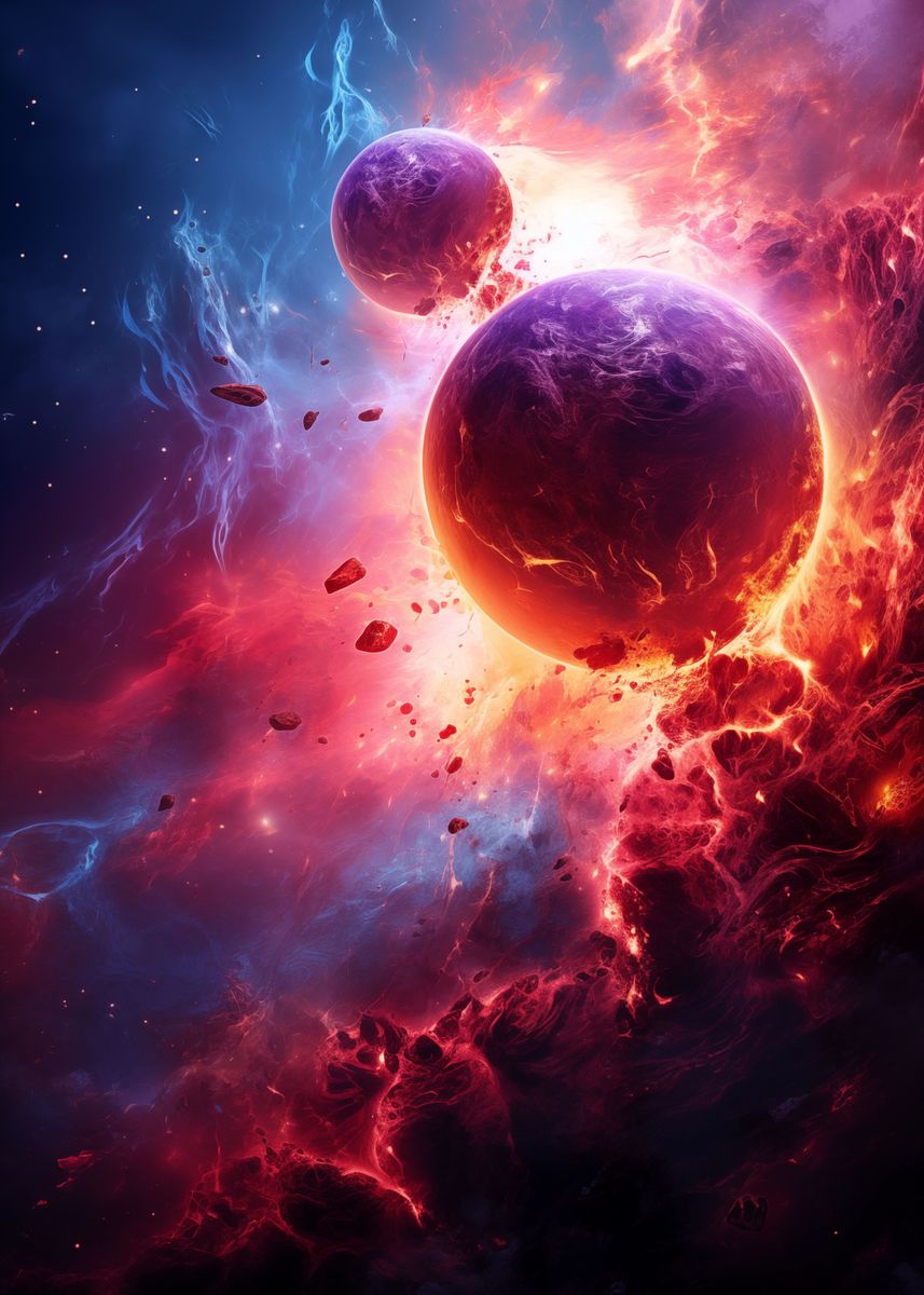 'Planetary explosion' Poster, picture, metal print, paint by AI Art ...