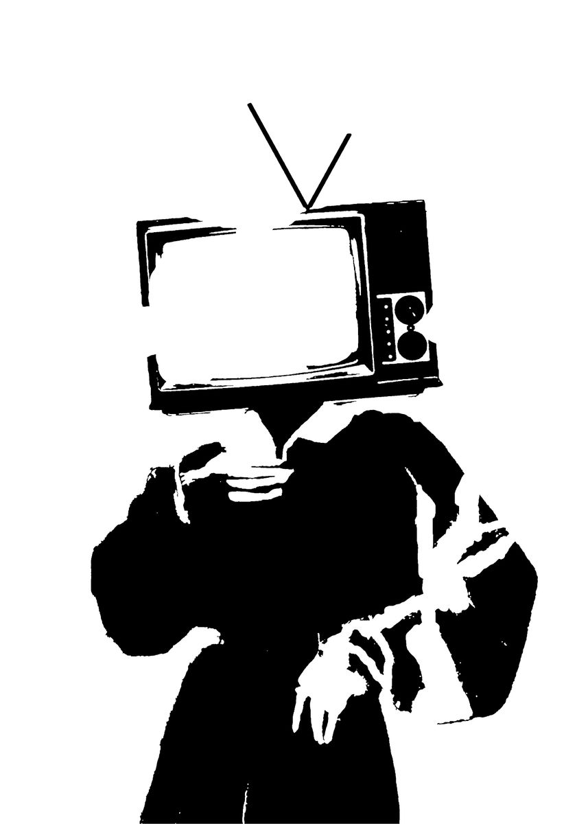 'Tv Girl' Poster, picture, metal print, paint by Selja Cute | Displate