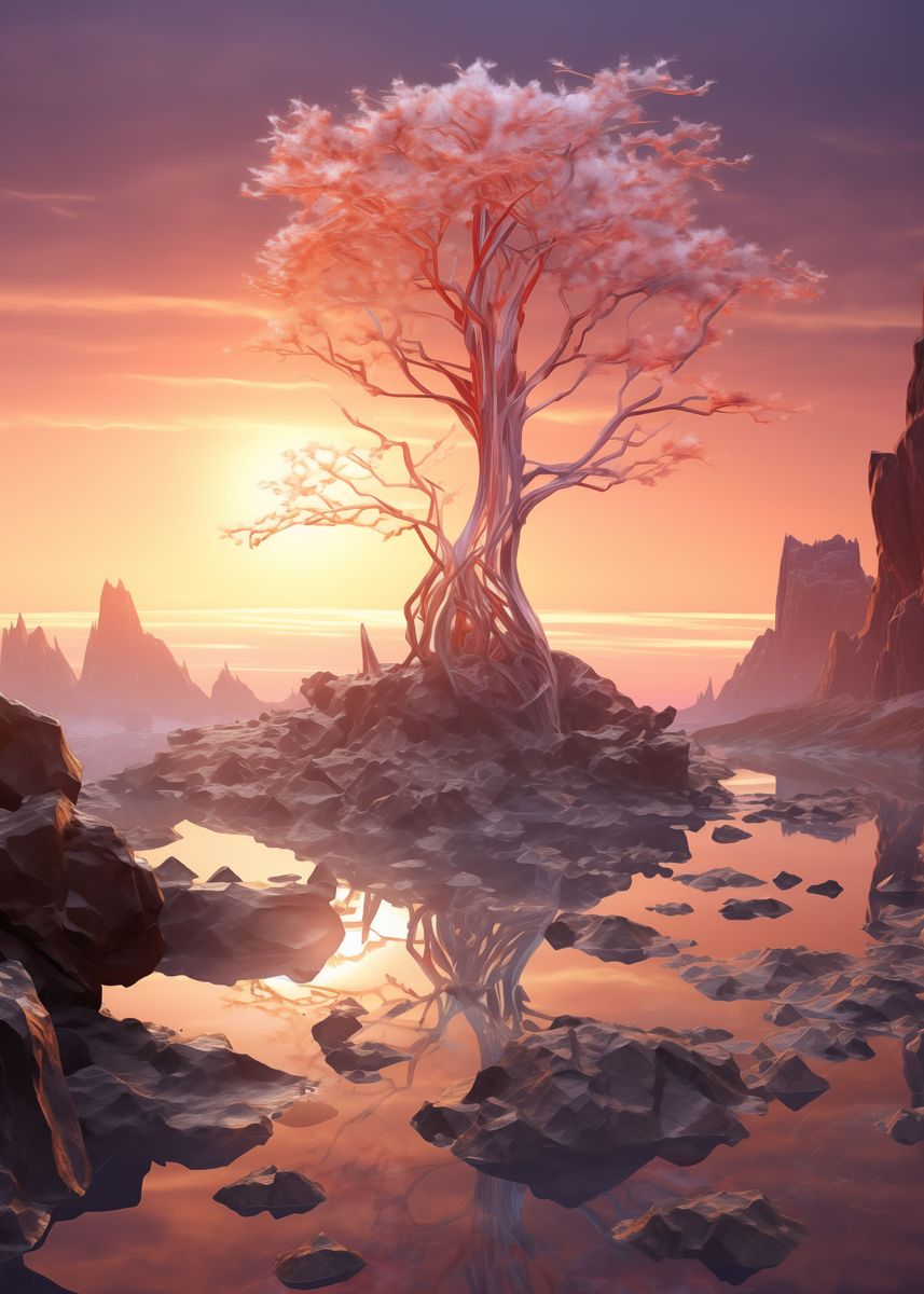 'The Crystal Tree' Poster, picture, metal print, paint by Chris Cupit ...