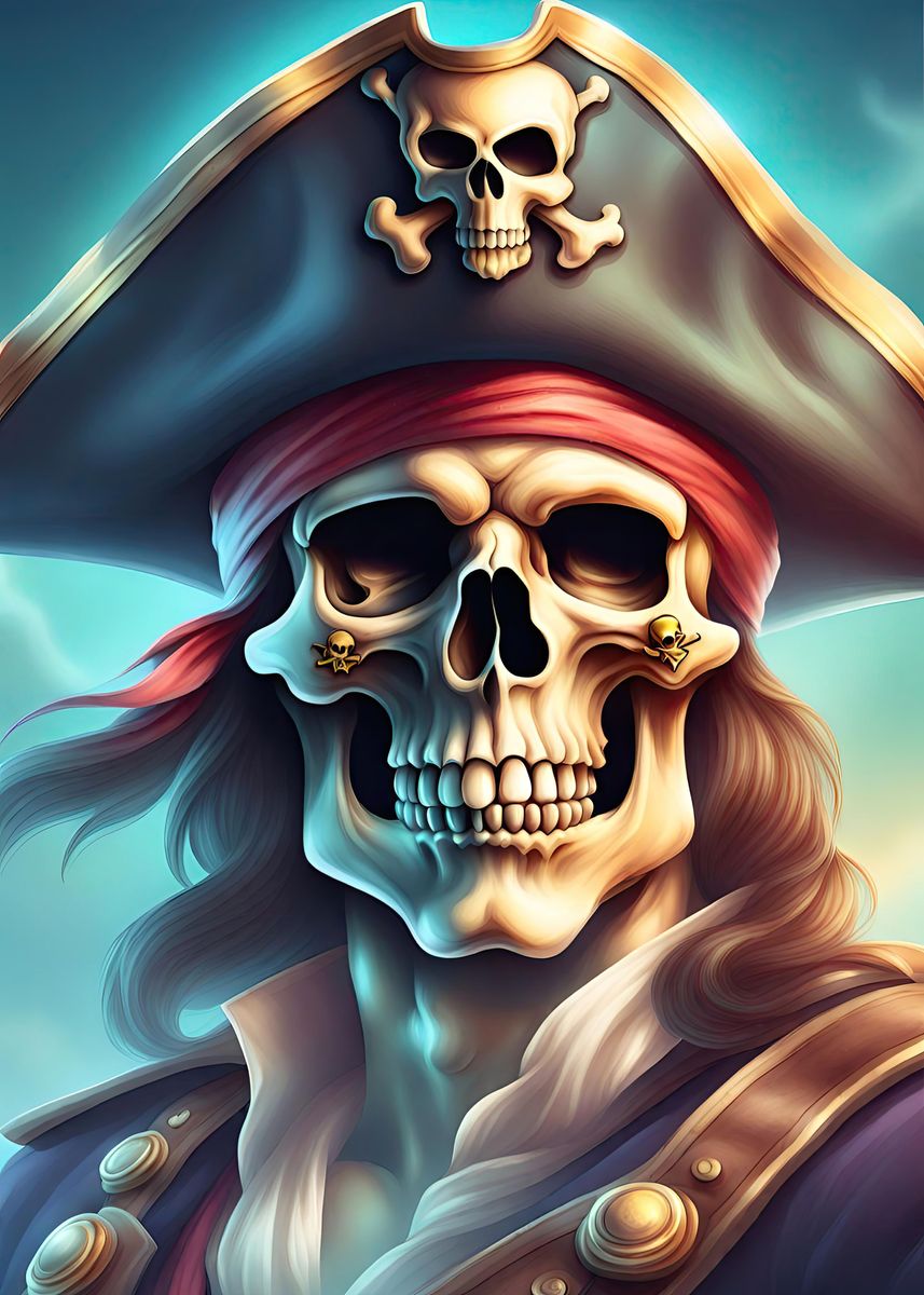'Skulls Bones Pirates Jack' Poster, picture, metal print, paint by gani ...