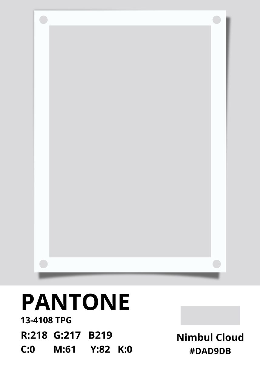 'PANTONE Nimbul Cloud' Poster, picture, metal print, paint by Tech ...