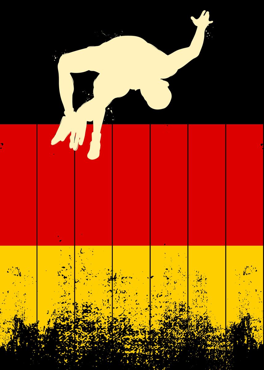 'Germany athlete jumps in ' Poster by Dalton Joyce | Displate