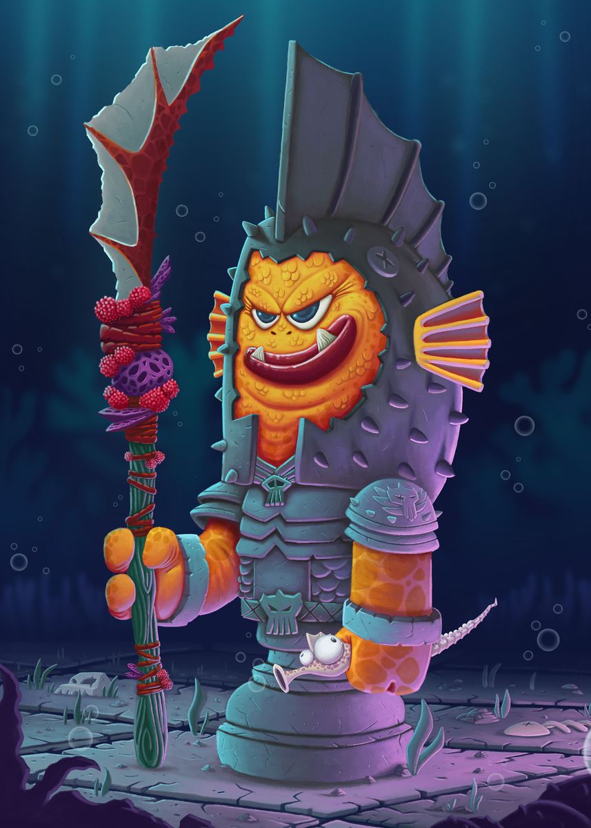 'Guardian Fish Pawn' Poster by Fito Grafito | Displate