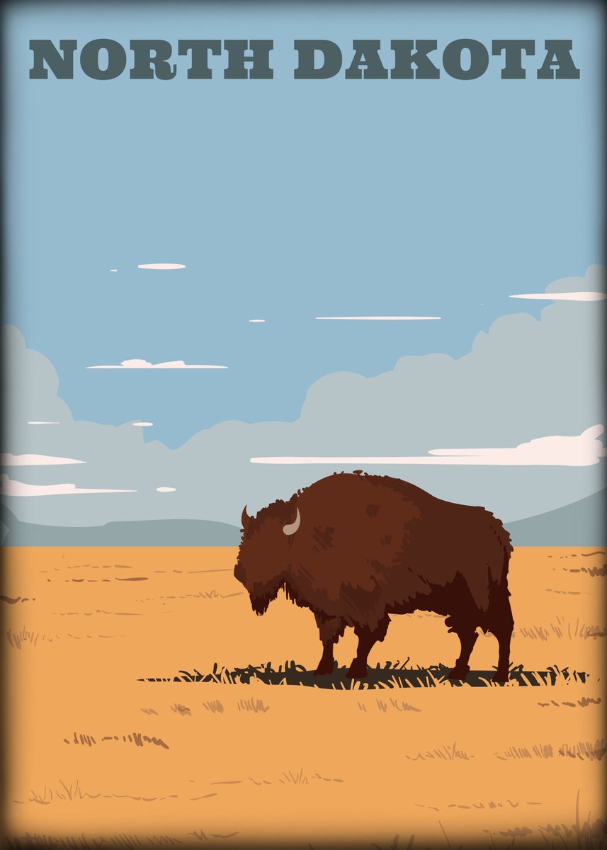 'North dakota' Poster, picture, metal print, paint by Kaye Whitesel ...