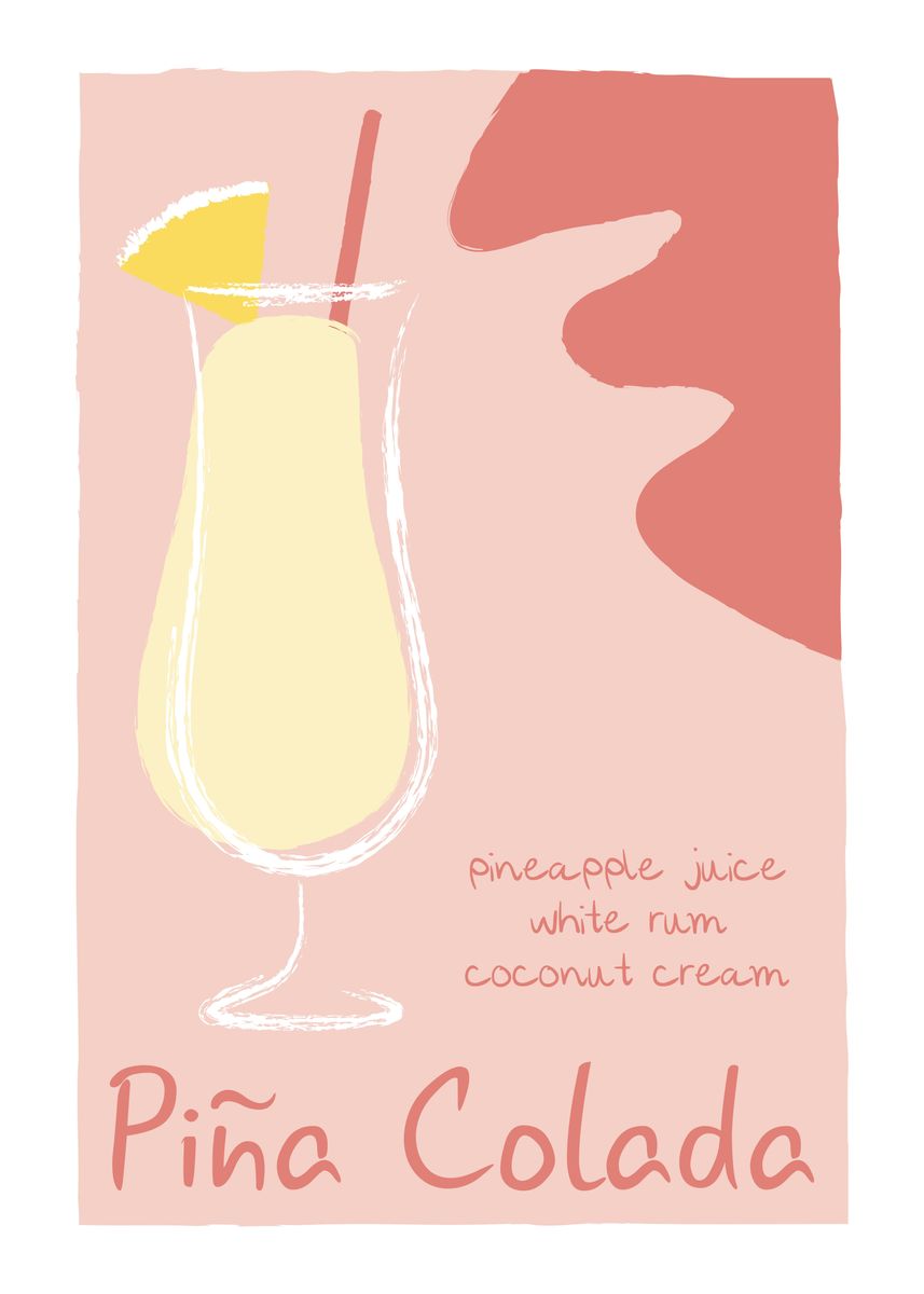 'Pina Colada Cocktail' Poster, picture, metal print, paint by DSpot ...