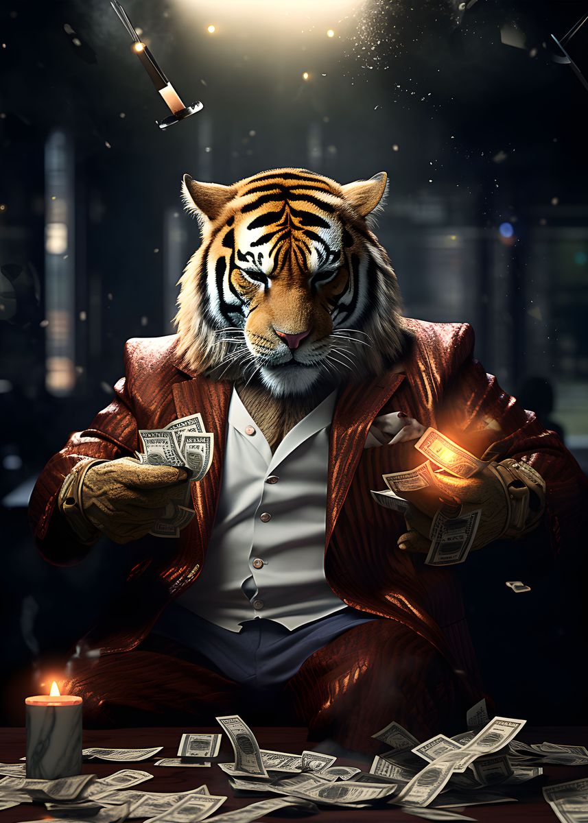 'Tiger Boss' Poster, picture, metal print, paint by brodest | Displate