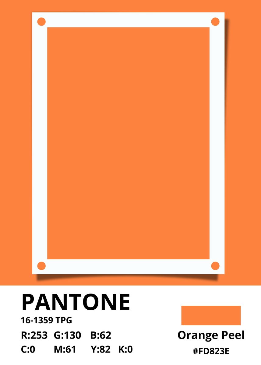 'PANTONE Orange Peel' Poster, picture, metal print, paint by Tech Manis ...