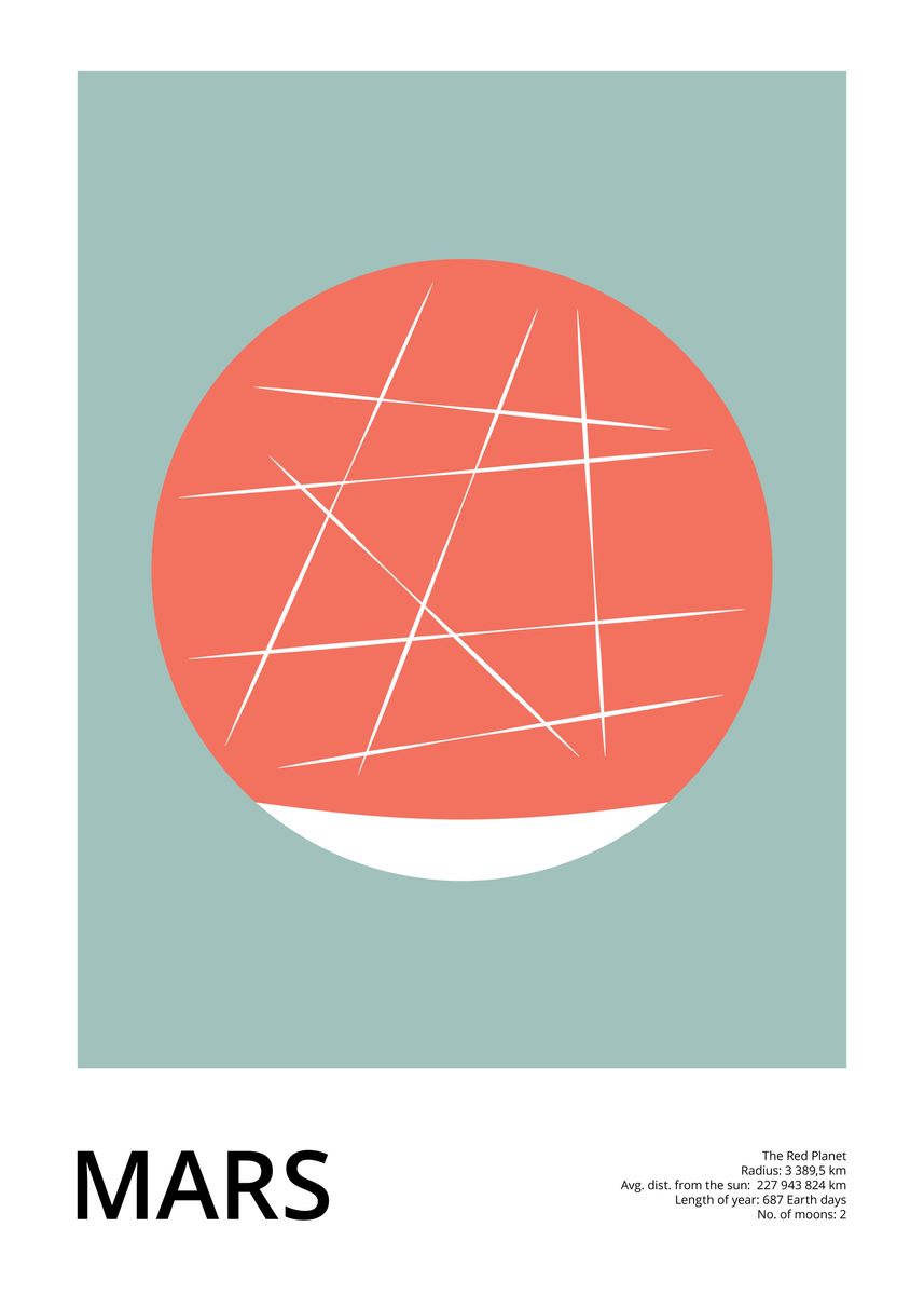 'Planet Mars' Poster, picture, metal print, paint by DSpot Shop | Displate