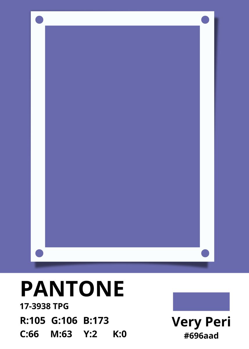 'PANTONE Very Peri' Poster, picture, metal print, paint by Tech Manis ...