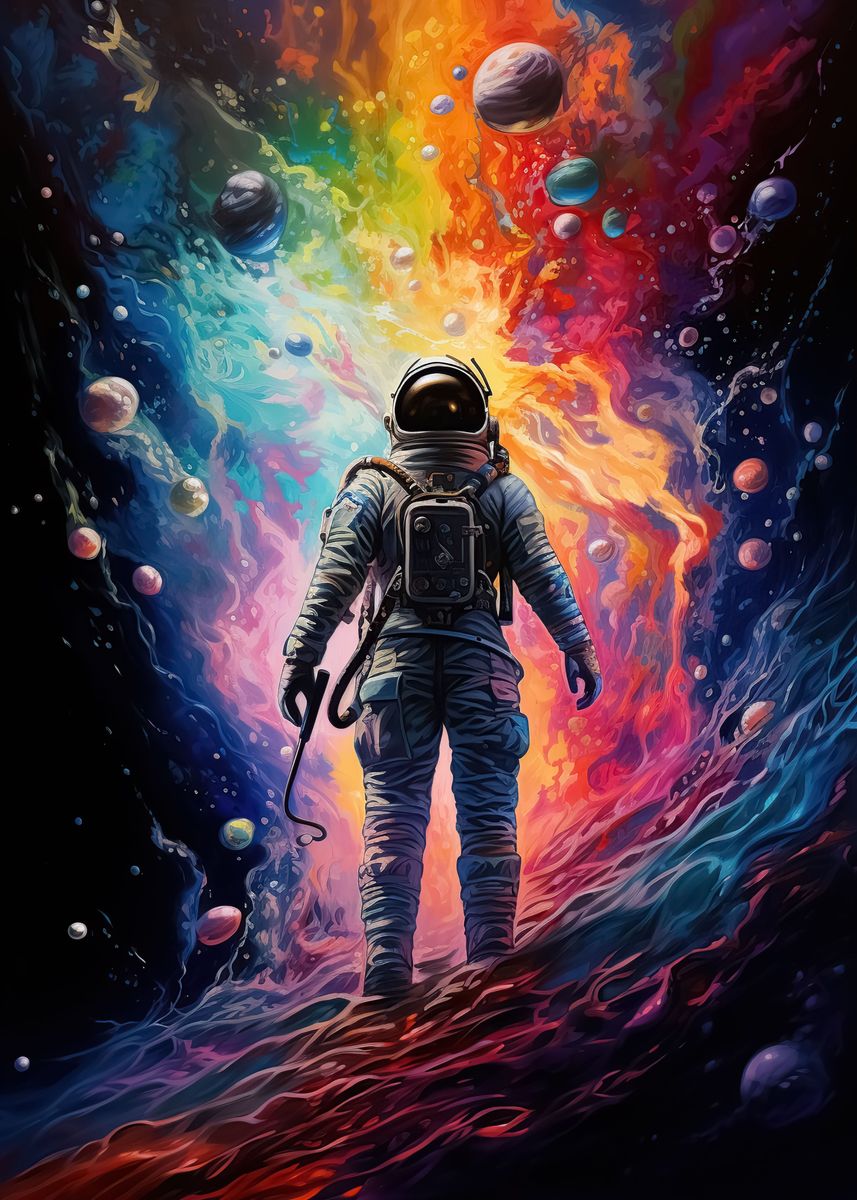 'Astronaut' Poster, picture, metal print, paint by Dat Luong | Displate
