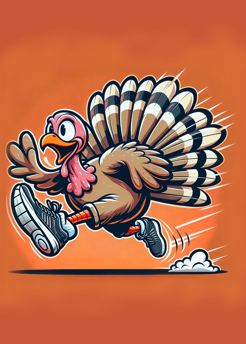 'Marathon Turkey in Running' Poster, picture, metal print, paint by ...