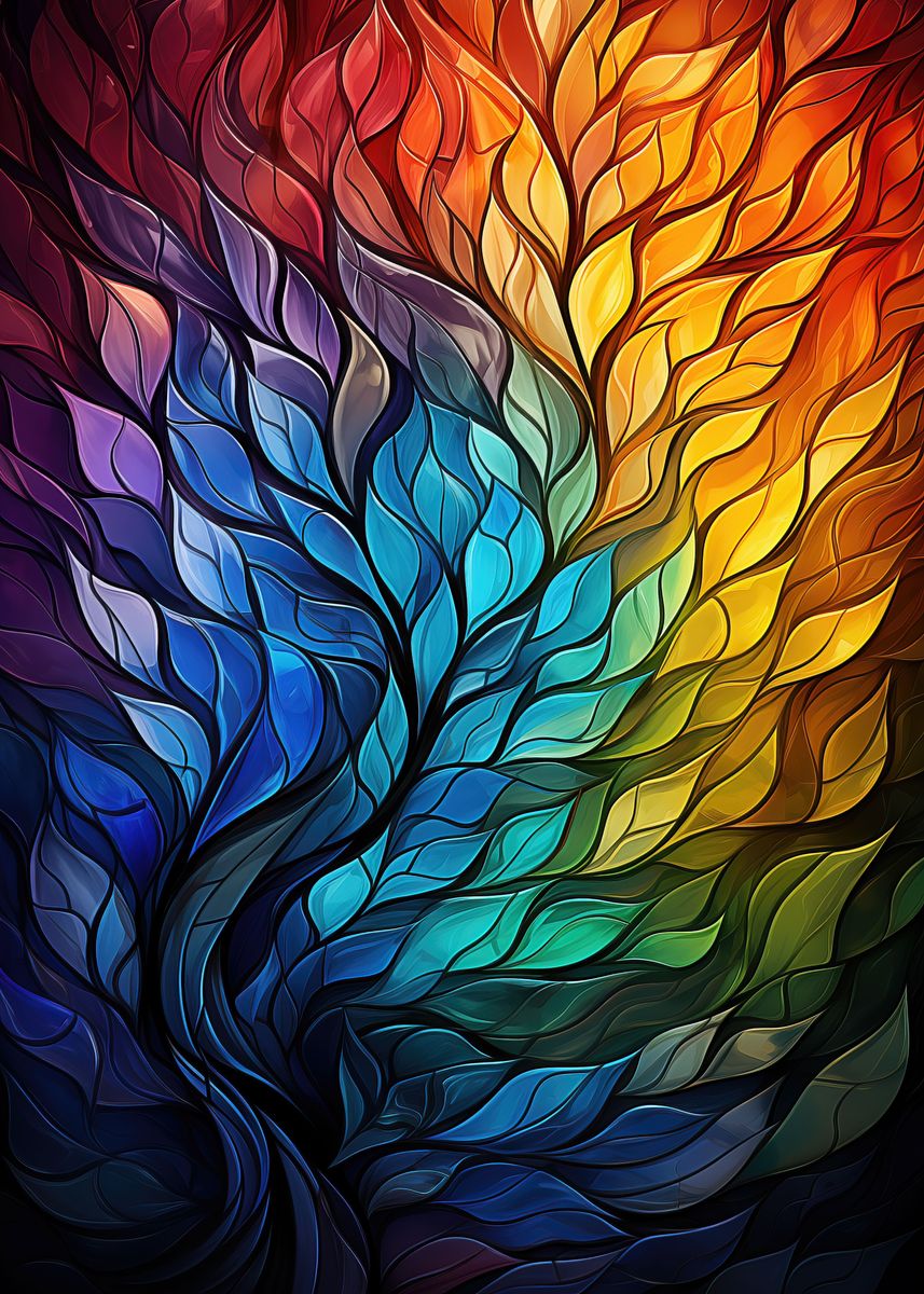 'Stained Glass Tree' Poster, picture, metal print, paint by Chris Cupit ...