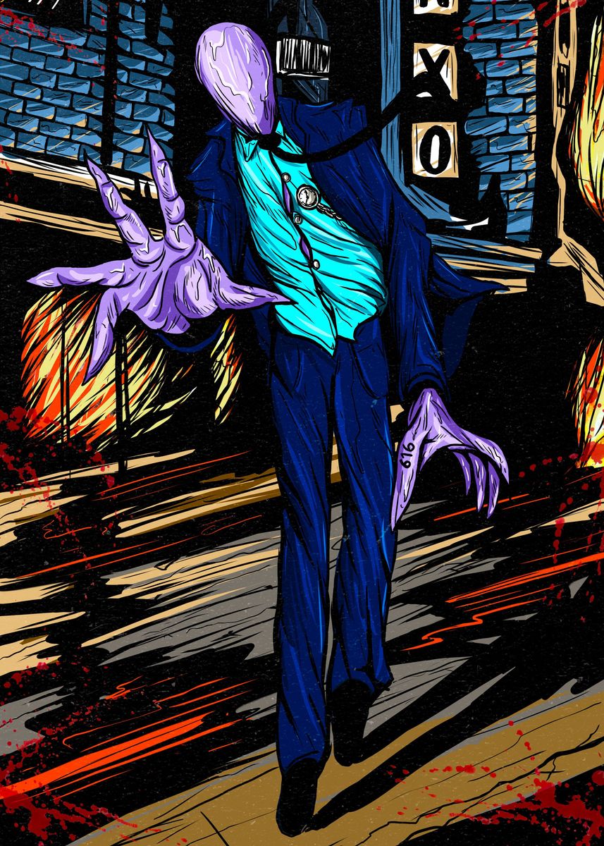 'Graffiti Horror Thin Man' Poster, picture, metal print, paint by Ultra ...