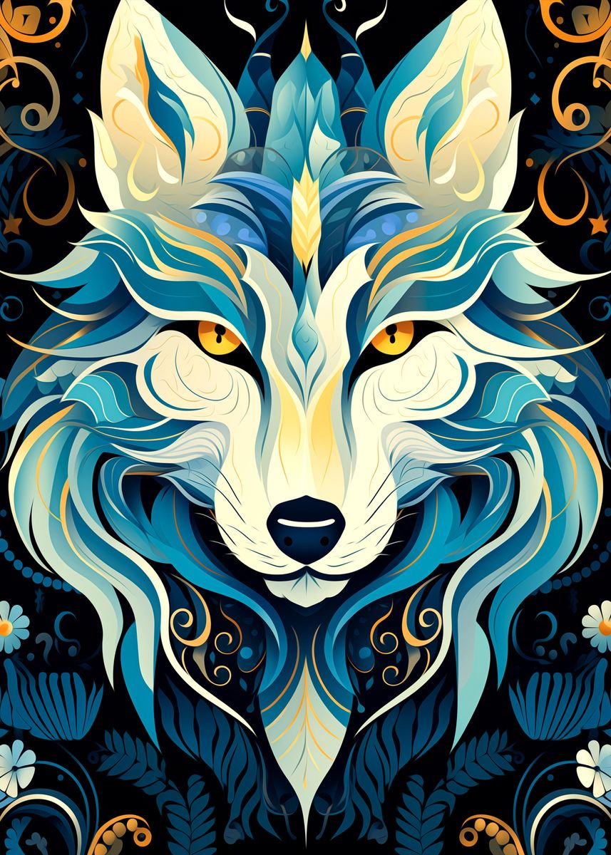 'Wolf Abstract' Poster, picture, metal print, paint by hoang nhan ...