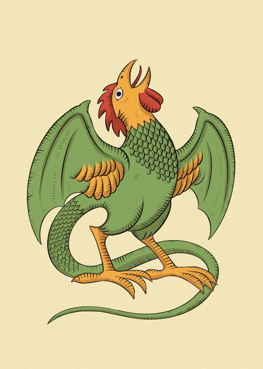 'Basilisk' Poster, picture, metal print, paint by Harpyacomics | Displate