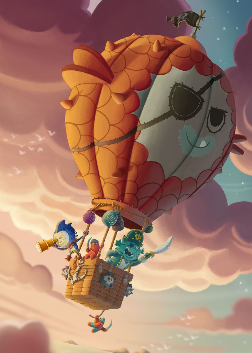 'Flying Pirates' Poster, picture, metal print, paint by Fito Grafito ...