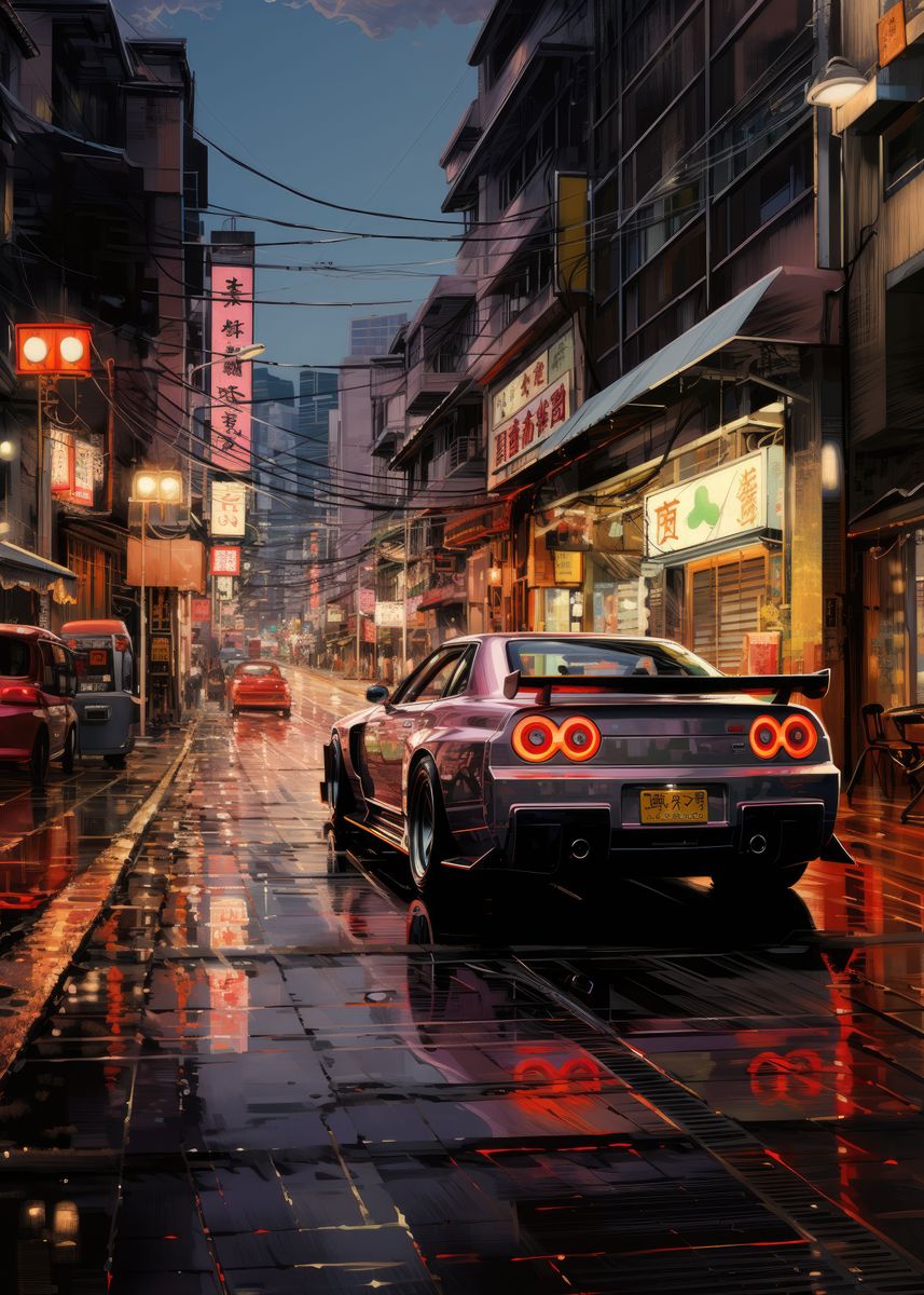 'Nissan JDM' Poster, picture, metal print, paint by Mr Yy | Displate