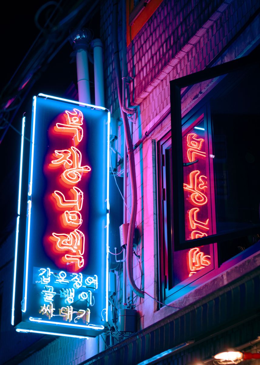 'Neon Sign' Poster, picture, metal print, paint by Steve Roe | Displate