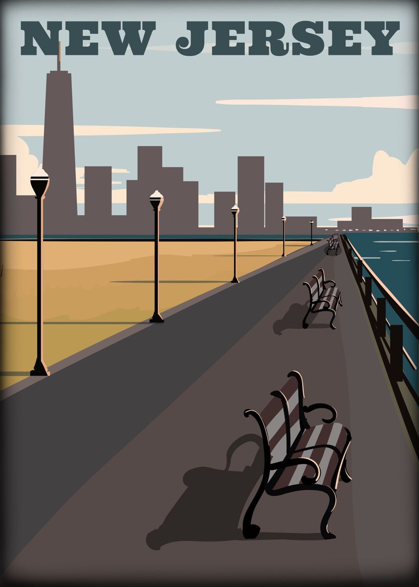 'New jersey' Poster, picture, metal print, paint by Kaye Whitesel ...