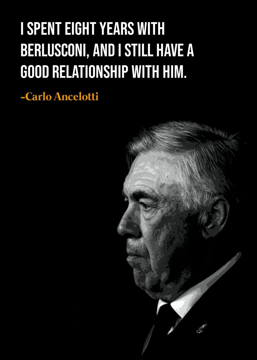 'Carlo Ancelotti quotes ' Poster, picture, metal print, paint by Twenty ...